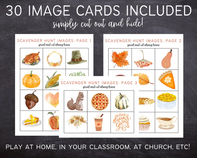 Thanksgiving Photo Scavenger Hunt for Kids Thanksgiving - Etsy