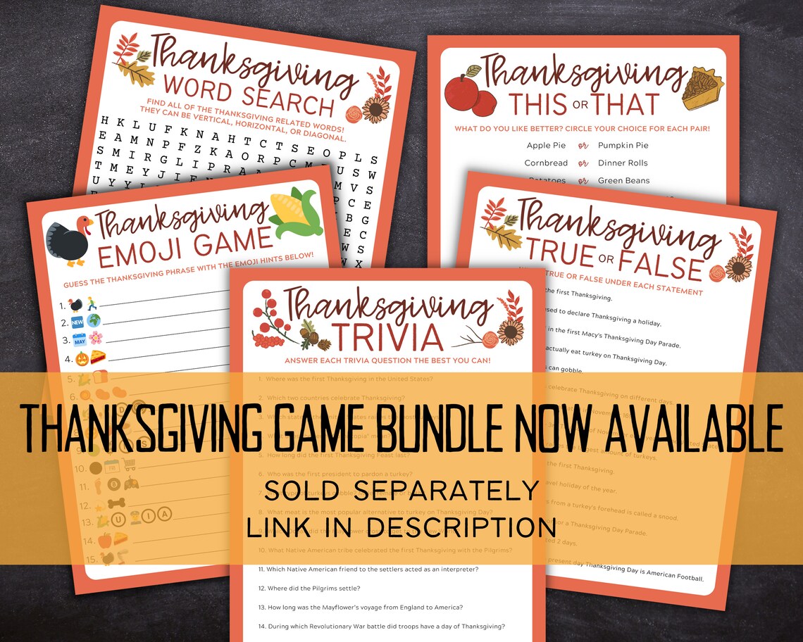 Thanksgiving BINGO Game for Kids and Adults Thanksgiving - Etsy
