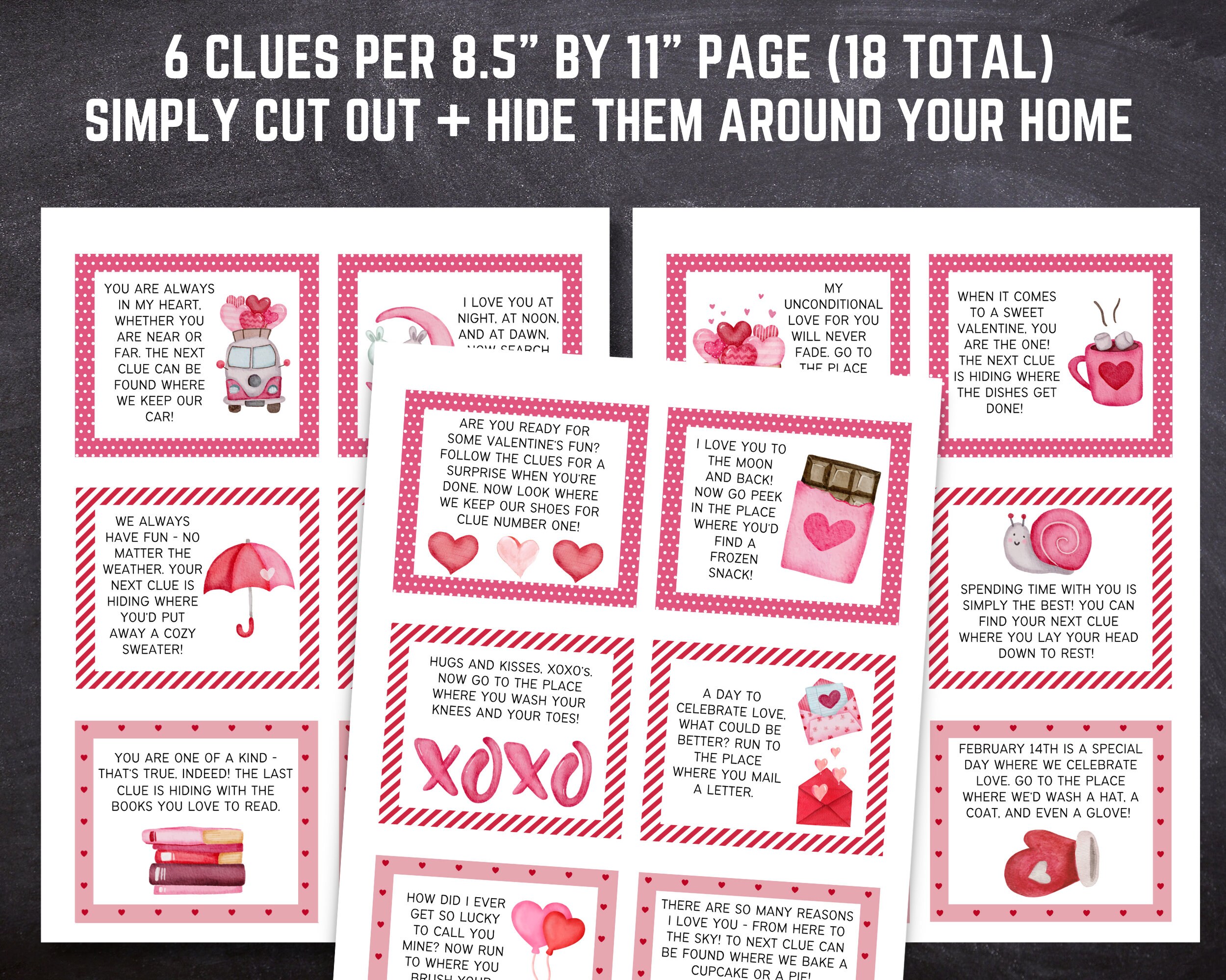 Valentine's Day Scavenger Hunt for Kids Valentines - Etsy