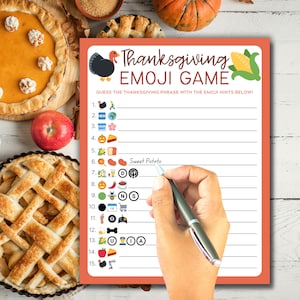 Thanksgiving Emoji Pictionary | Thanksgiving Printable Game ...