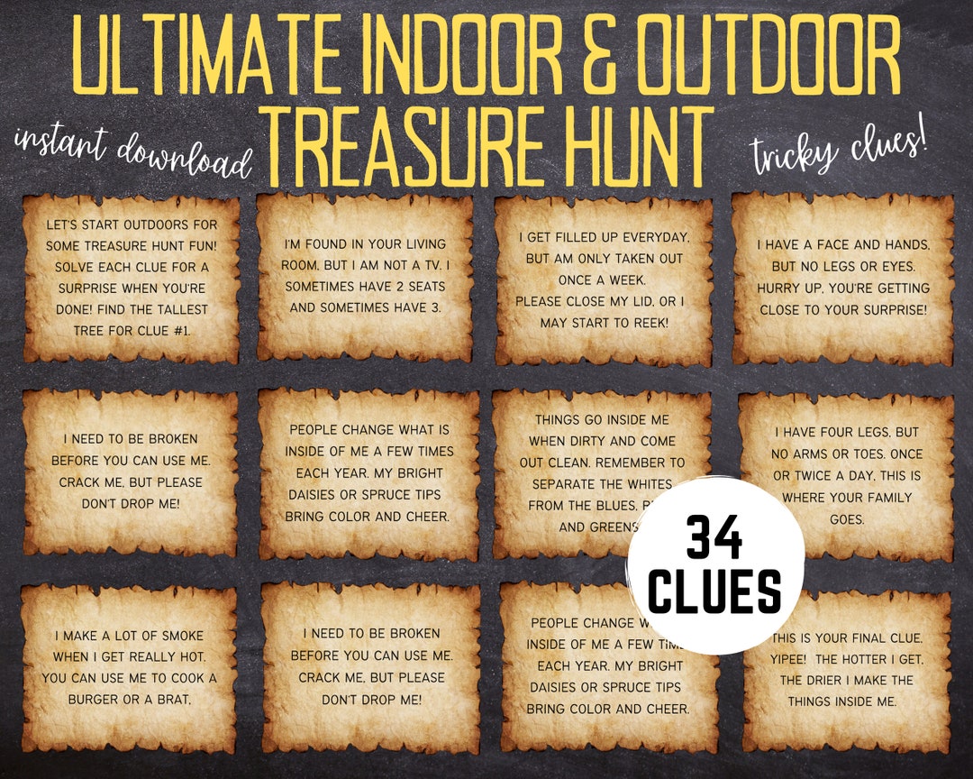 Ultimate Indoor and Outdoor Treasure Hunt Birthday Treasure - Etsy
