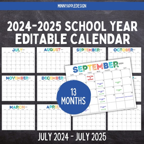 School Year Calendar Months