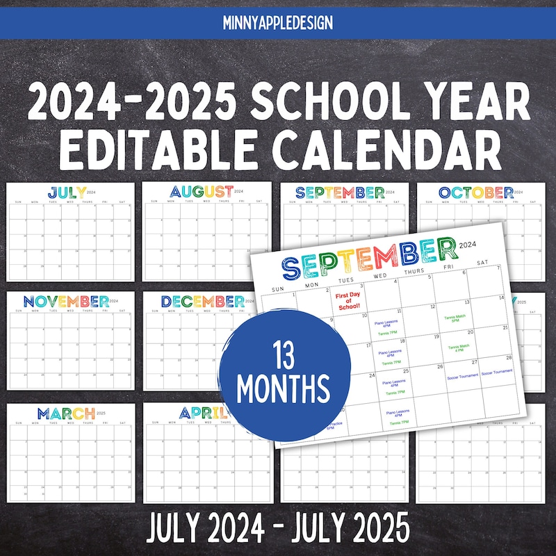 Editable Calendar - Etsy