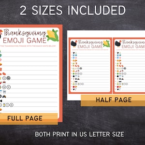 Thanksgiving Emoji Pictionary Thanksgiving Printable Game - Etsy