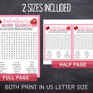 Valentines Day Word Search | Valentines Day Activity | Valentines Day ...