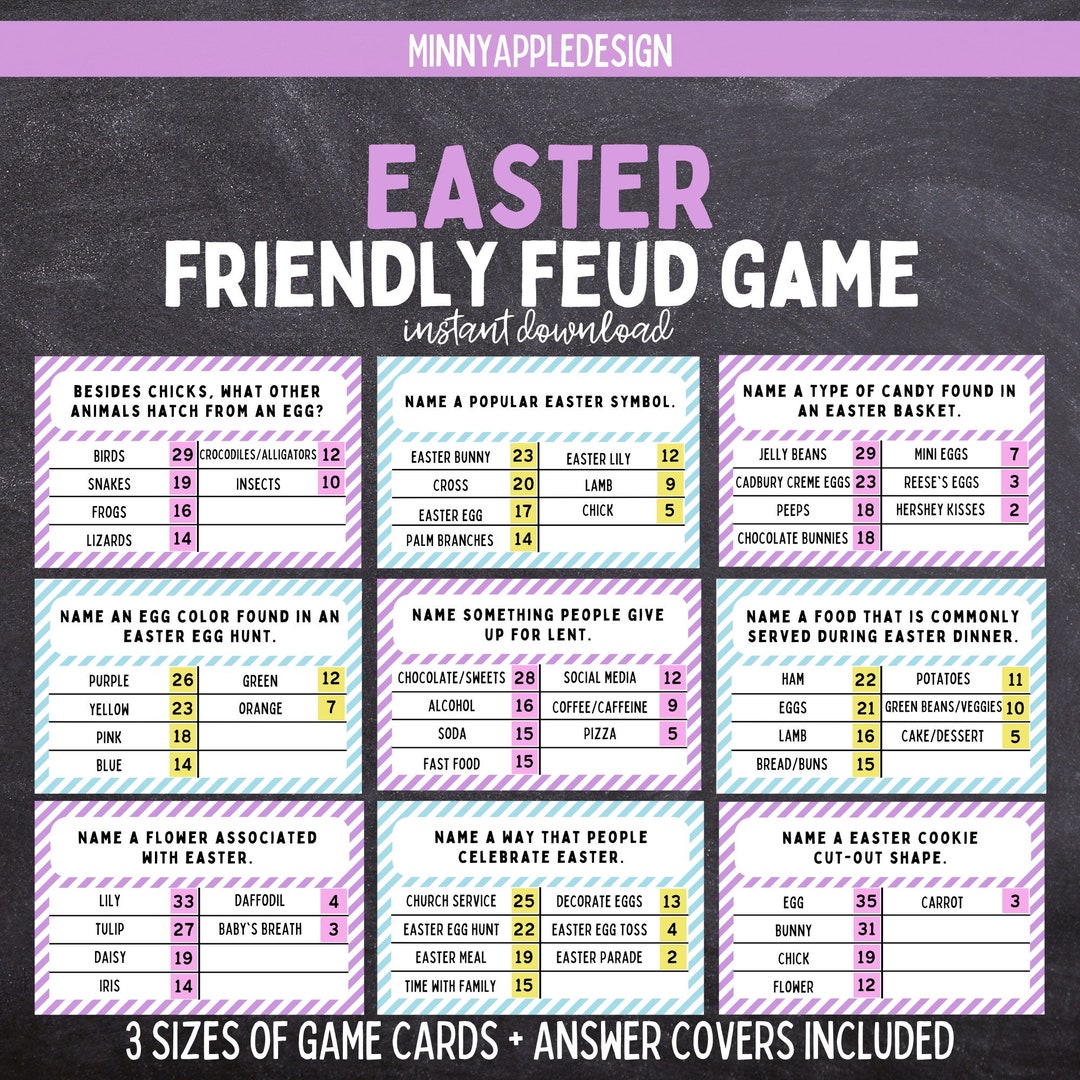 Easter Friendly Feud Game | Printable Easter Game | Easter Party Game ...