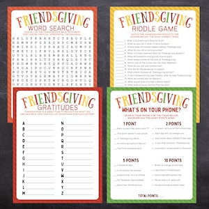 Friendsgiving Printable Games | Friendsgiving Games Bundle ...