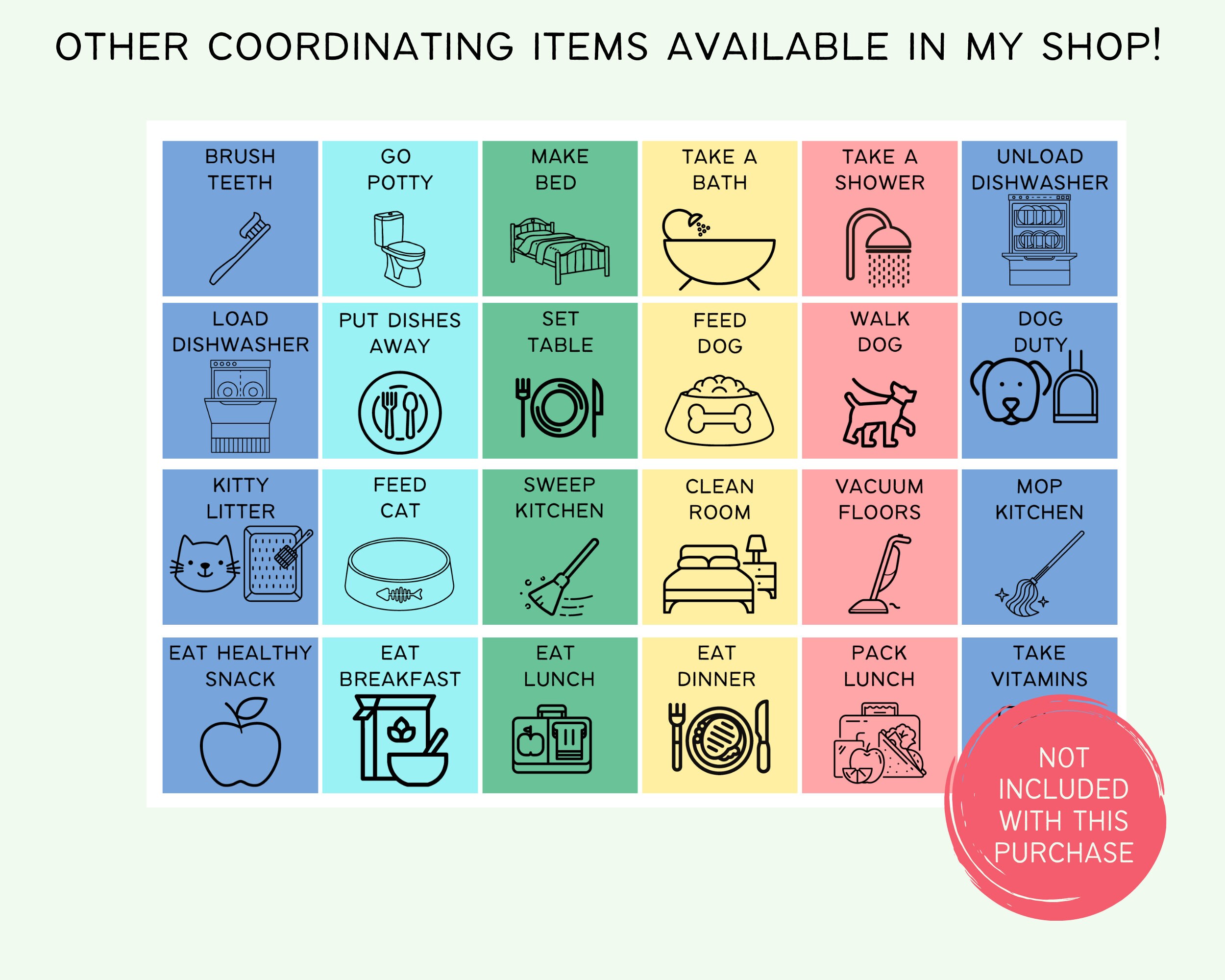 Printable Editable Daily & Weekly Kids Chore Responsibility | Etsy