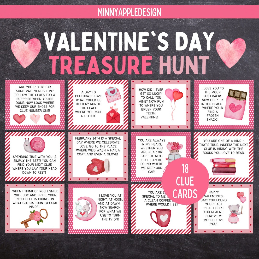 Valentines Day Scavenger Hunt for Kids | Valentines Printable Games for ...