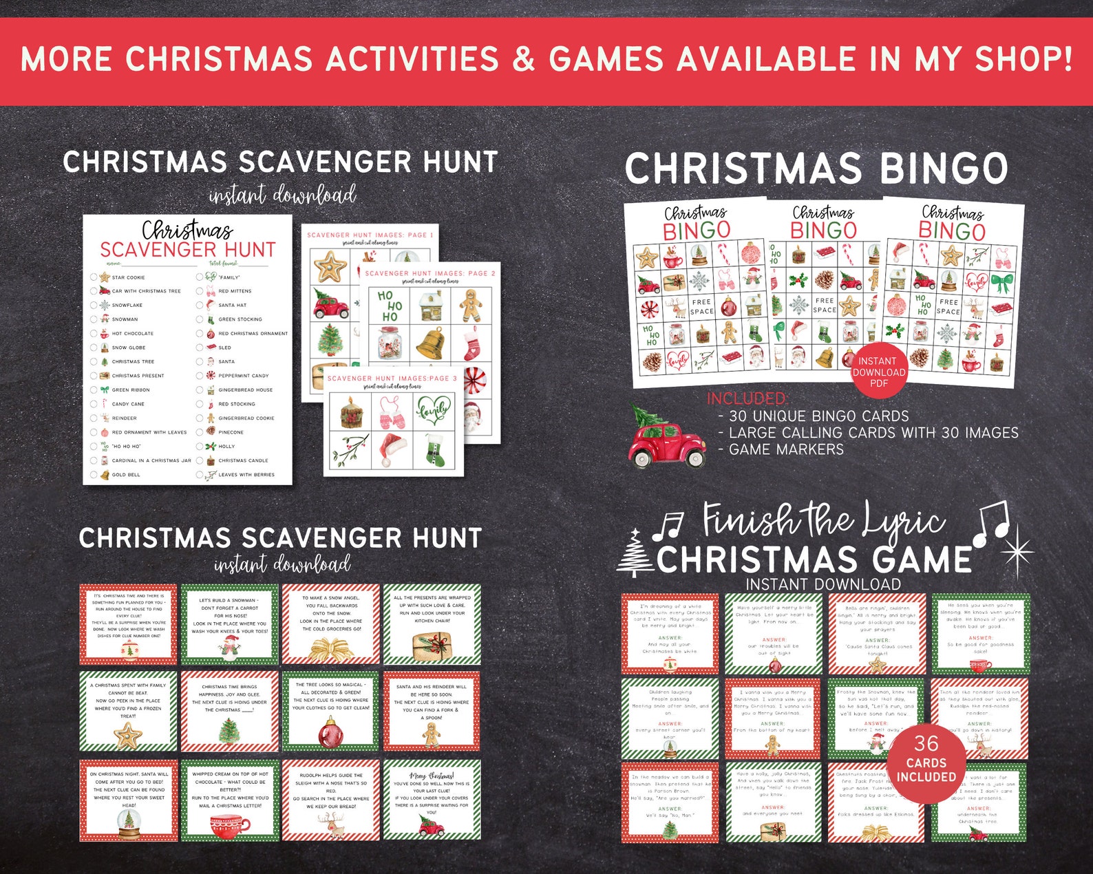 Christmas Song Trivia Game Finish the Lyrics Christmas - Etsy