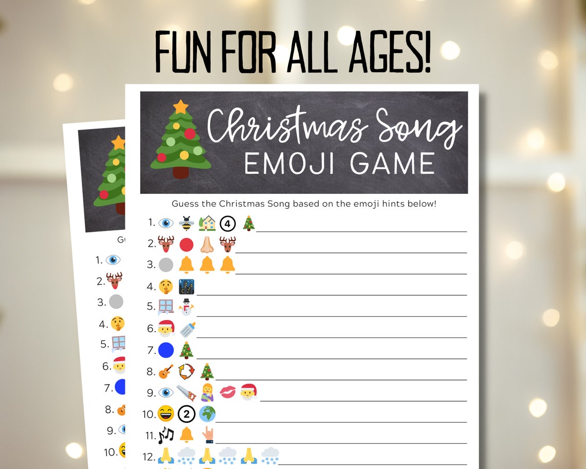 Christmas Emoji Pictionary Christmas Songs Christmas - Etsy UK