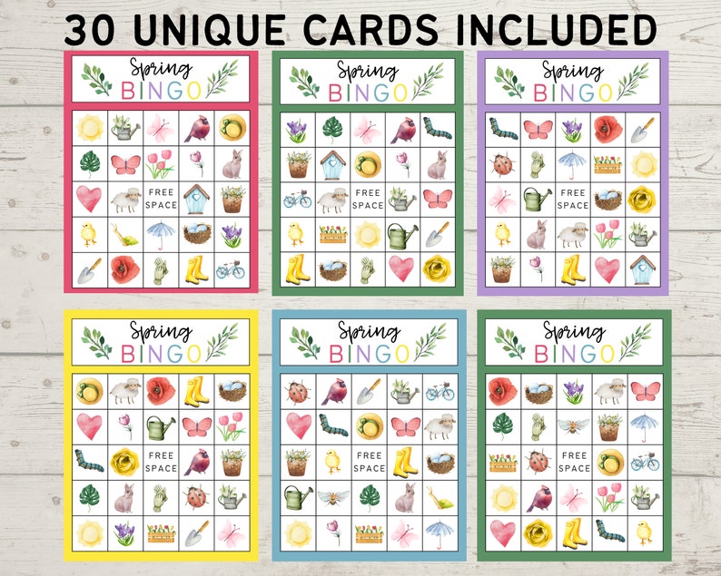 Spring BINGO Game for Kids and Adults Spring Printable Games - Etsy