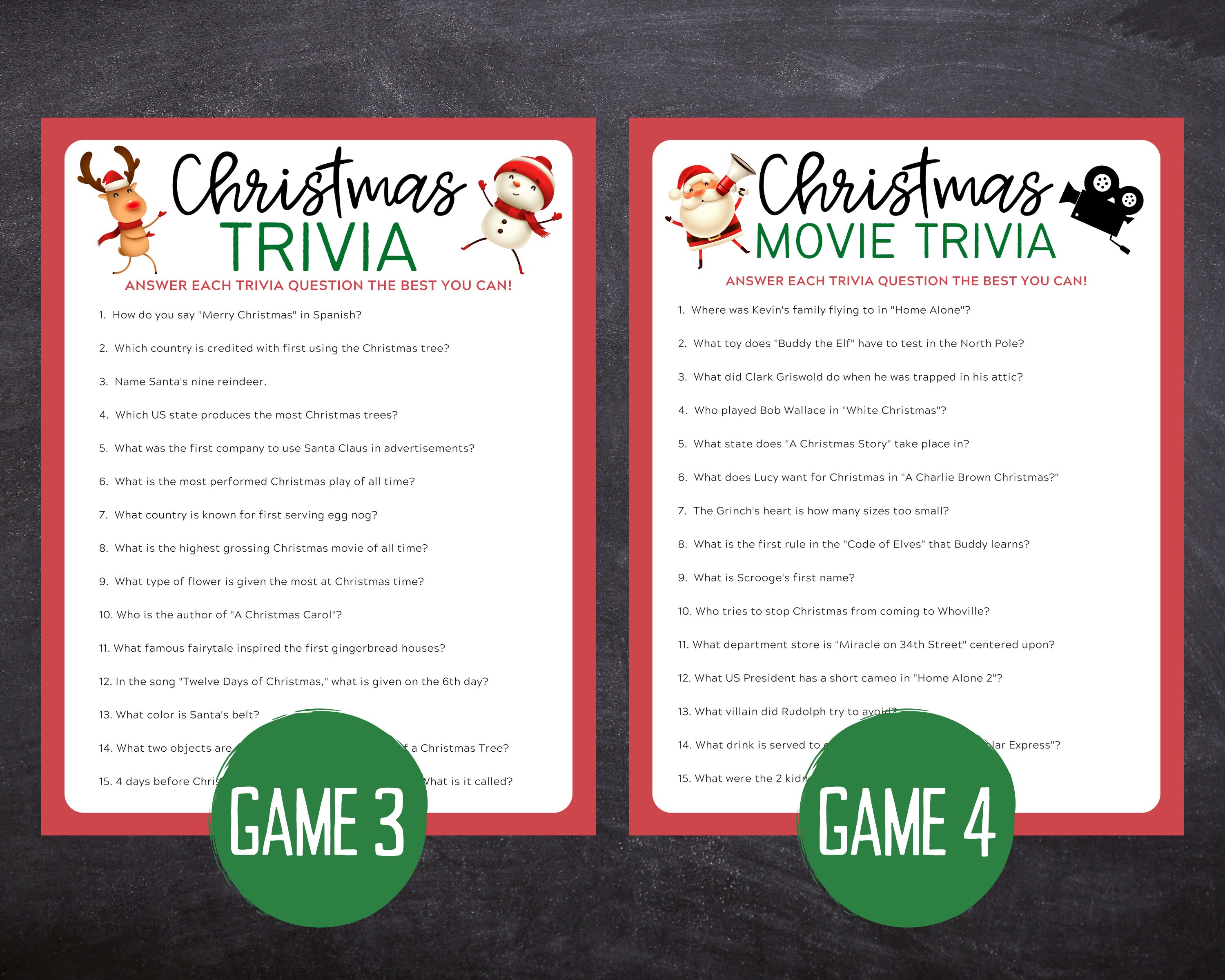 Printable Christmas Game Bundle Christmas Party Games - Etsy Australia