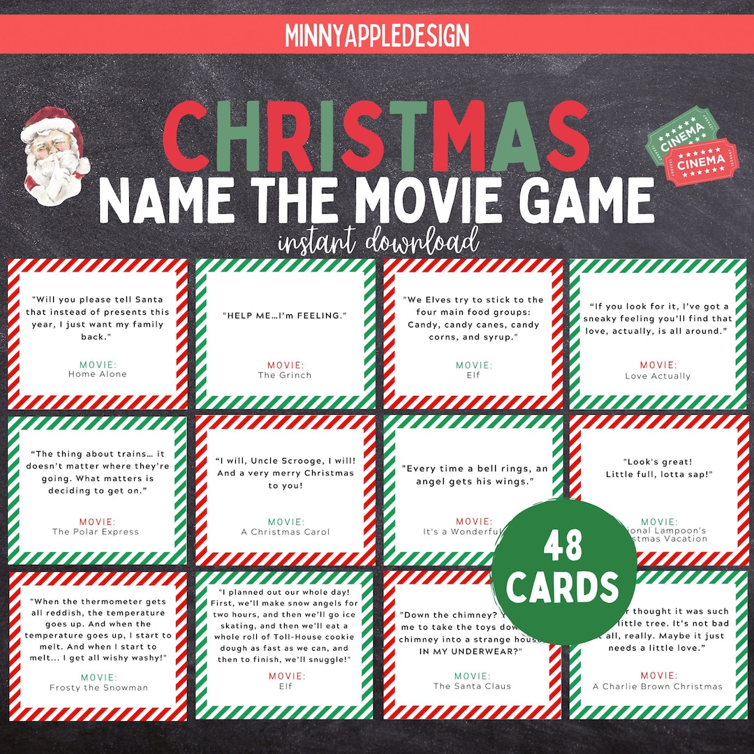 Name the Christmas Movie Game Printable Christmas Game Christmas Adult ...