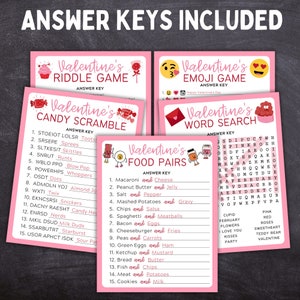 Valentines Day Printable Games | Valentines Games Bundle | Valentines ...