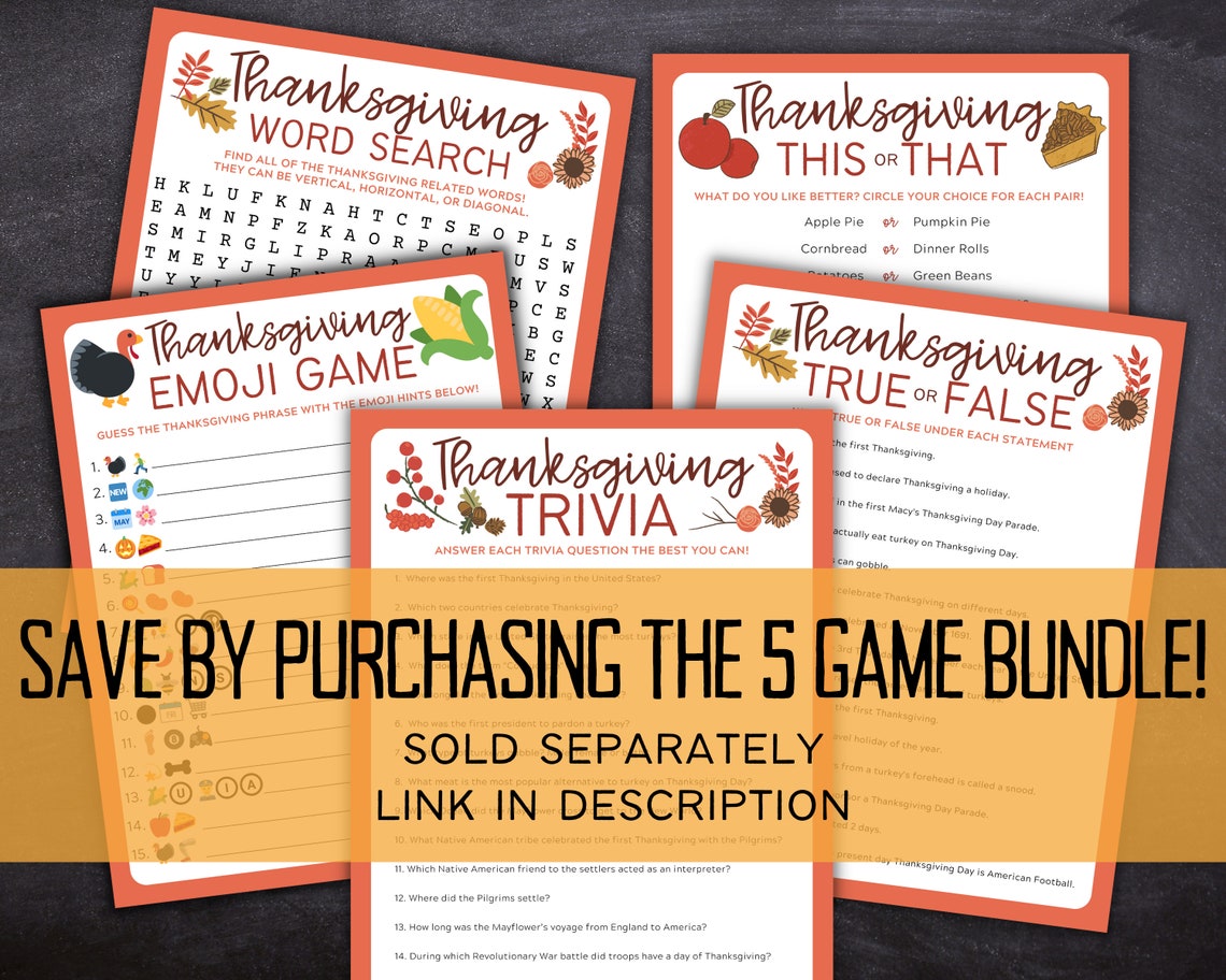 Thanksgiving This or That Game Thanksgiving Printable Game - Etsy