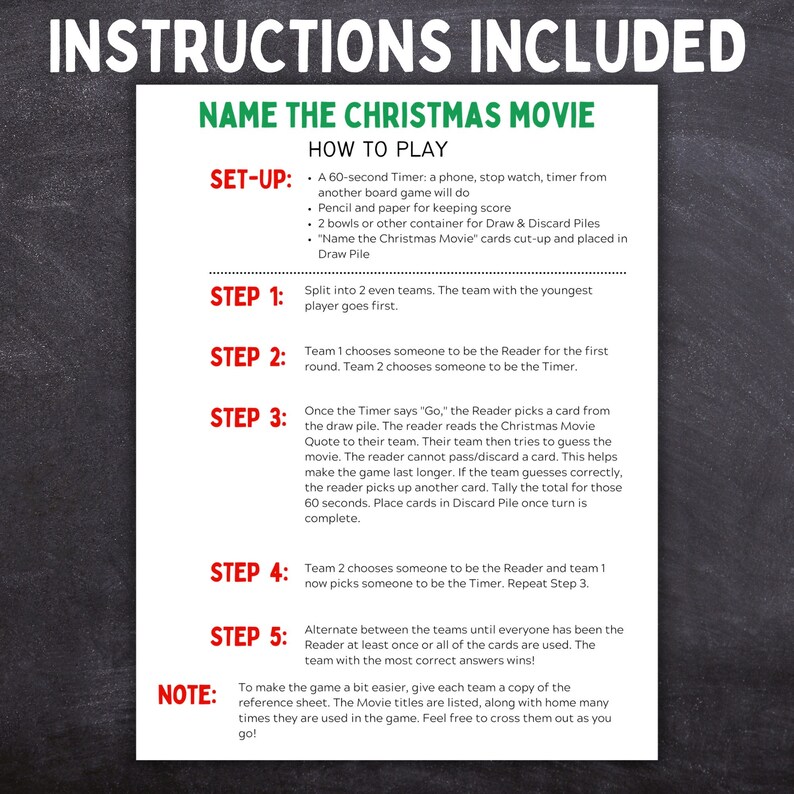 Name the Christmas Movie Game | Printable Christmas Game | Christmas ...