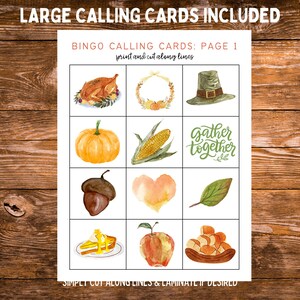 Thanksgiving BINGO Game for Kids and Adults Thanksgiving Printable ...