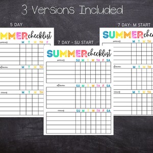 Printable Editable SUMMER Daily Checklist for Kids Chore Chart for Kids ...