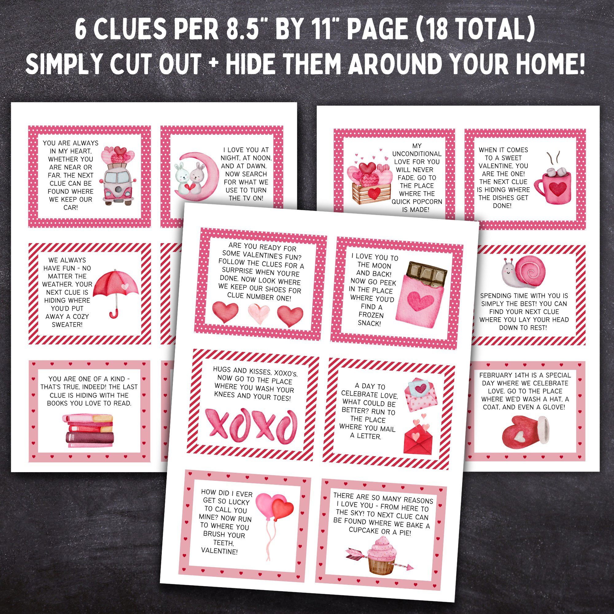 Valentines Day Scavenger Hunt for Kids | Valentines Printable Games for ...