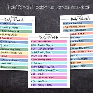 Printable Editable Daily Schedule | Homeschool Daily Routine| Distance ...
