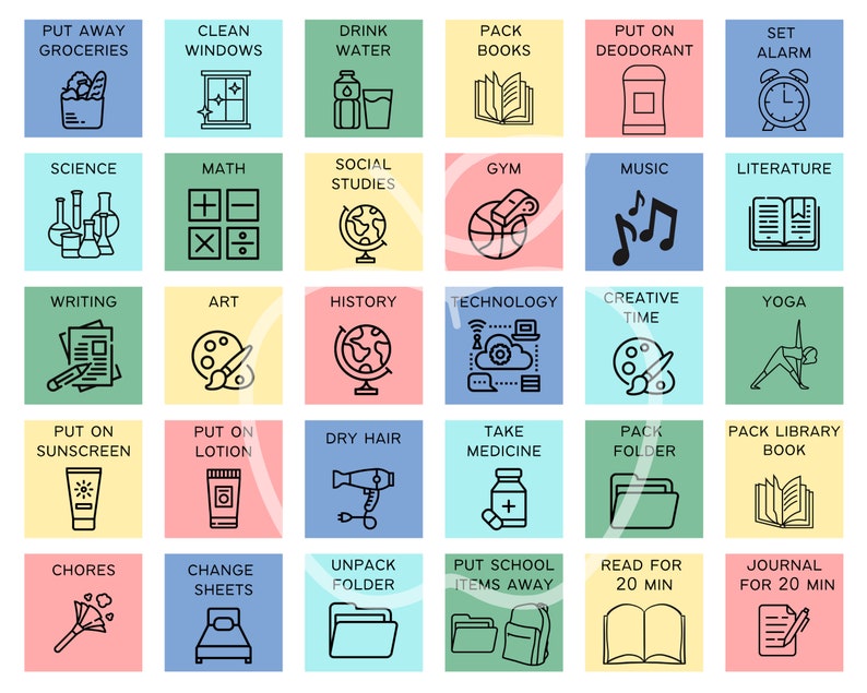 Kids Daily Responsibility Chart Printable Chore Cards and - Etsy