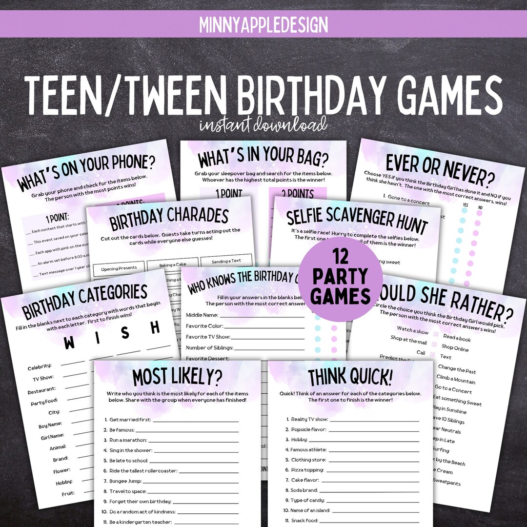 Teen and Tween Birthday Party Games | Sleepover Games | Birthday Girl ...