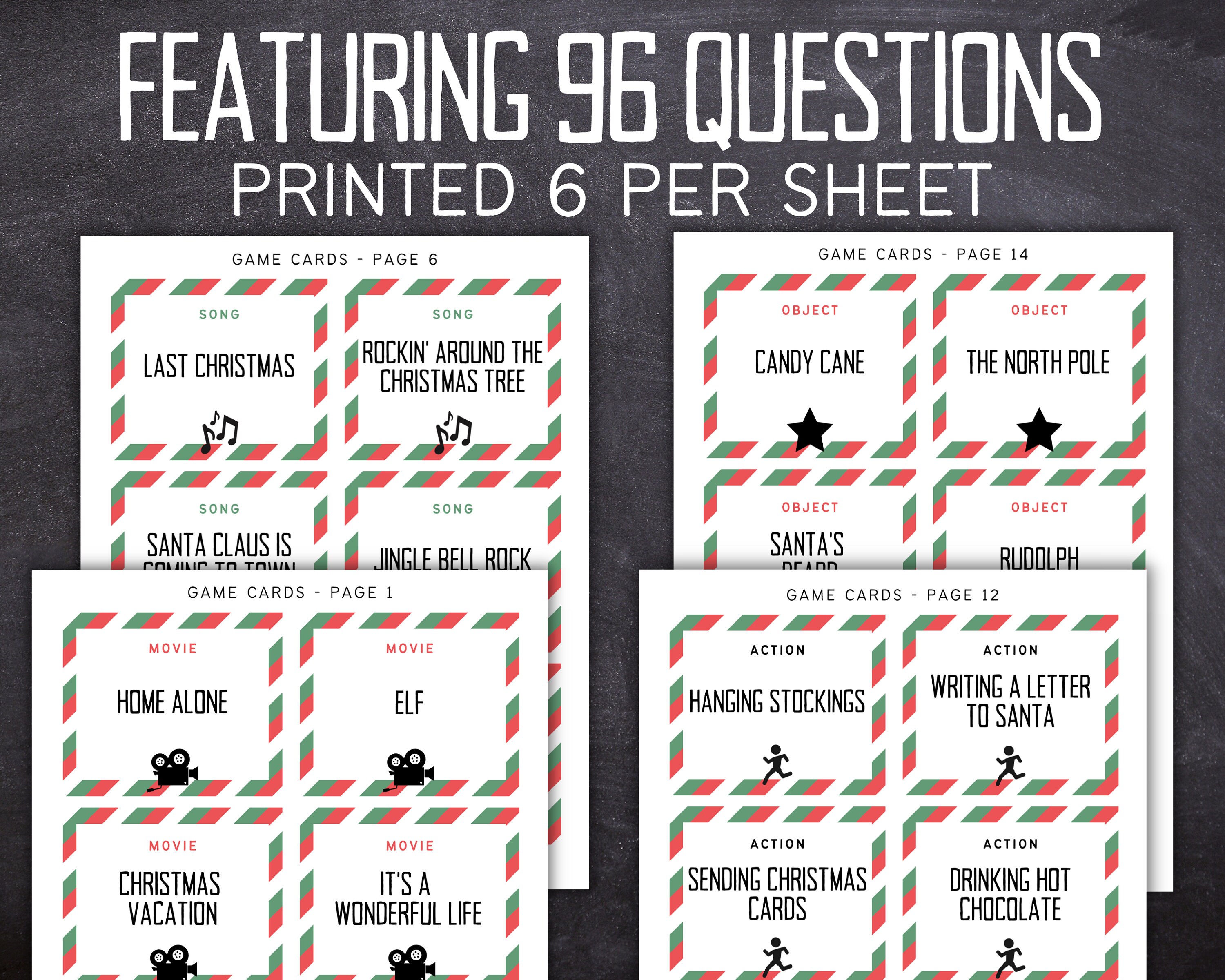 Christmas Charades Christmas Printable Game Christmas - Etsy UK