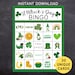 St Patrick's Day BINGO Game for Kids and Adults St Patricks Printable ...