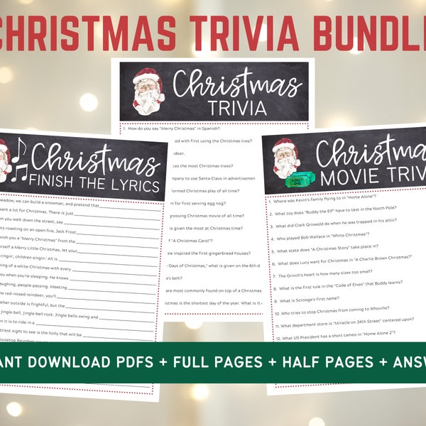 Christmas Trivia - Etsy
