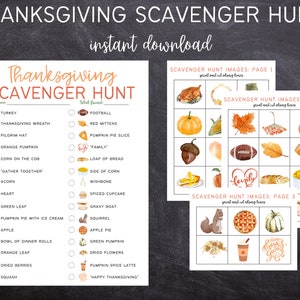 Thanksgiving Photo Scavenger Hunt for Kids Thanksgiving Games for Kids ...