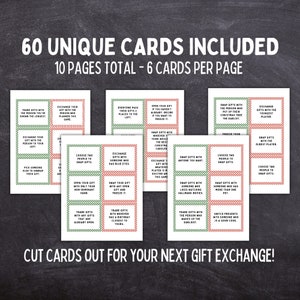 Christmas Gift Exchange Game | Printable Christmas Game | White ...