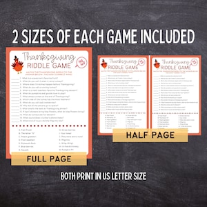 Thanksgiving Printable Games | Thanksgiving Games Bundle | Thanksgiving ...