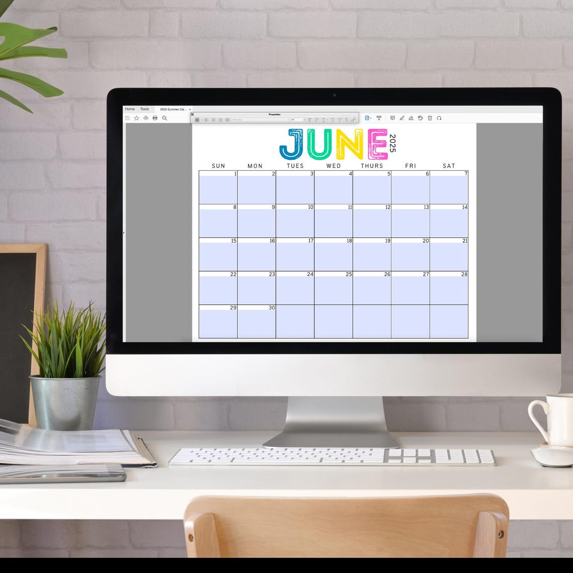Printable Editable SUMMER Calendar June, July, August Calendar | May ...