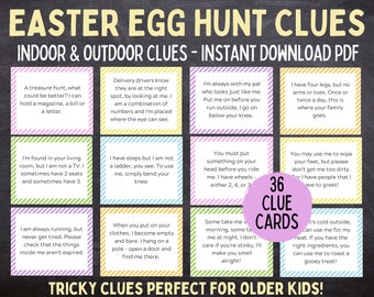 Easter Scavenger Hunt Printable Clues Indoor Easter Egg Hunt - Etsy