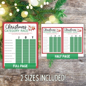 Christmas Category Race Printable Game | Christmas Party Game ...