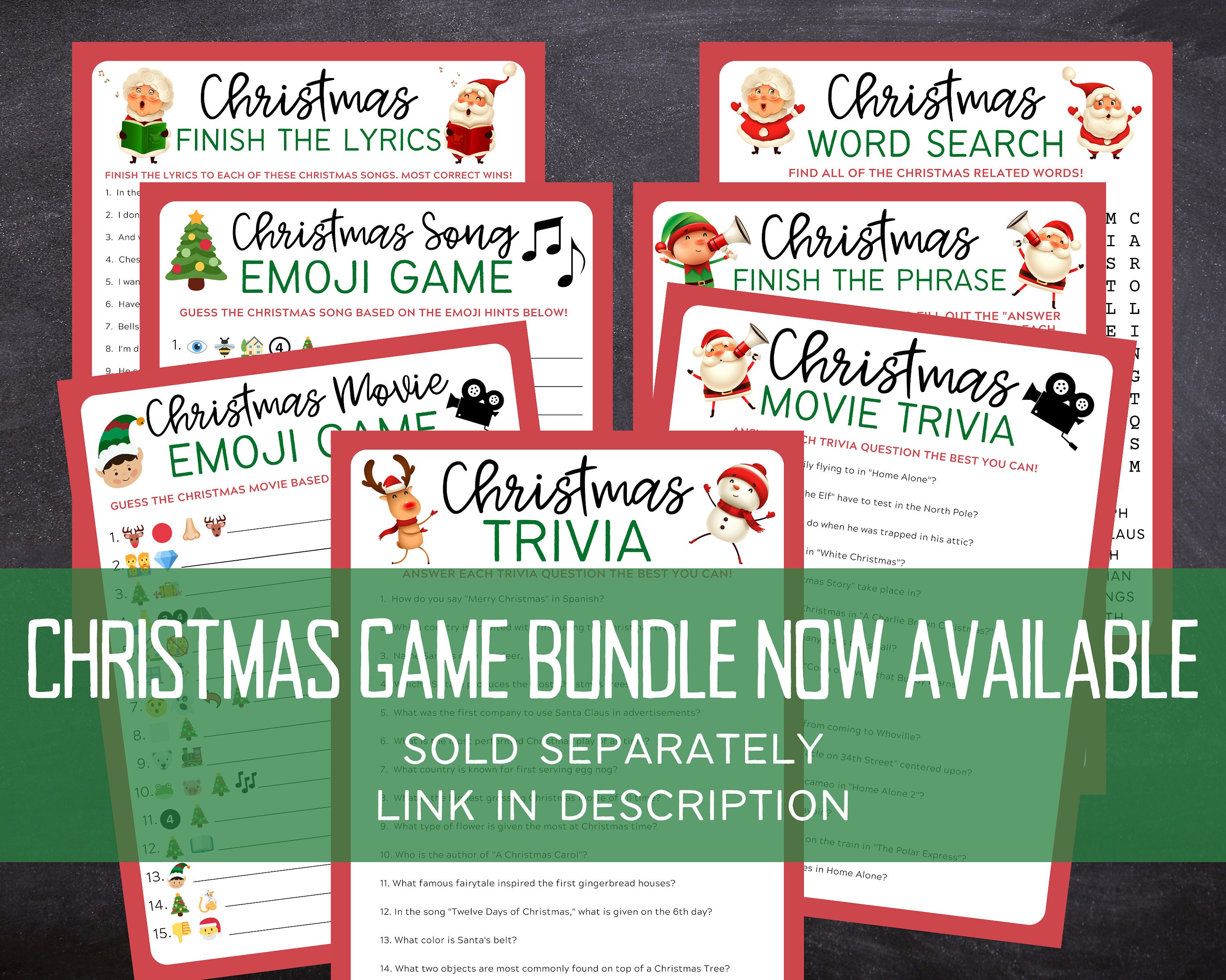 Christmas Emoji Game Bundle Christmas Songs and Christmas - Etsy