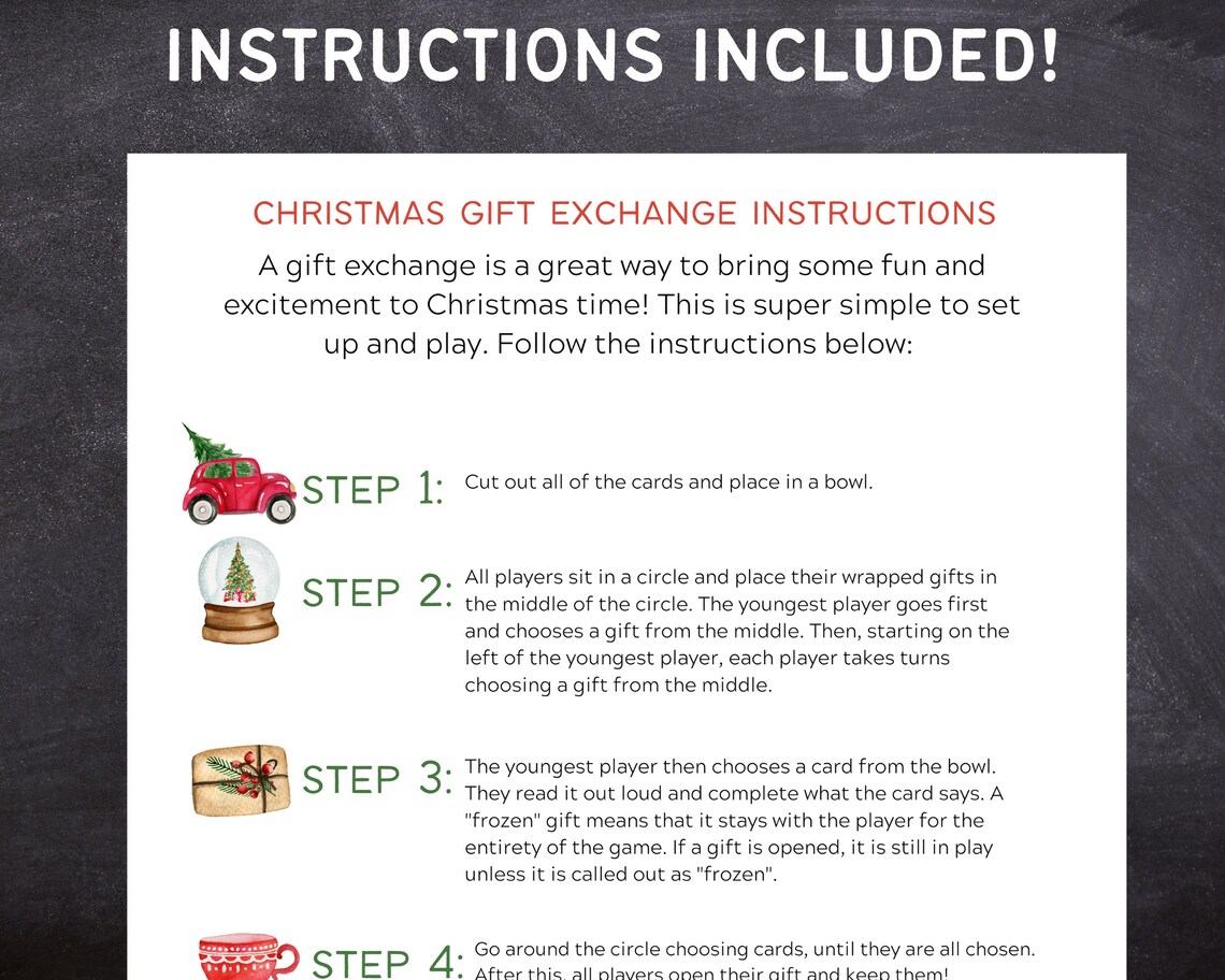 Christmas Gift Exchange Game Printable Christmas Game - Etsy