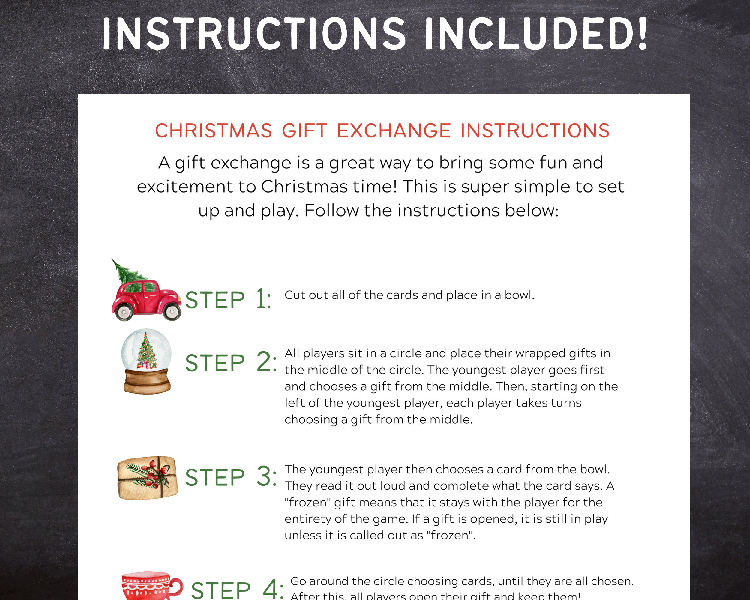 Christmas Gift Exchange Game Printable Christmas Game - Etsy