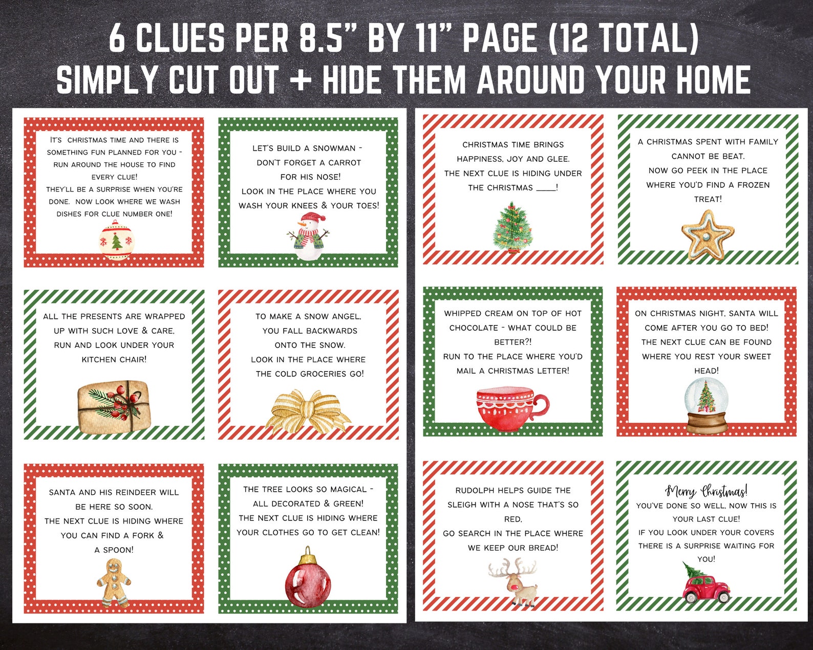 Christmas Scavenger Hunt for Kids Instant Download PDF | Etsy