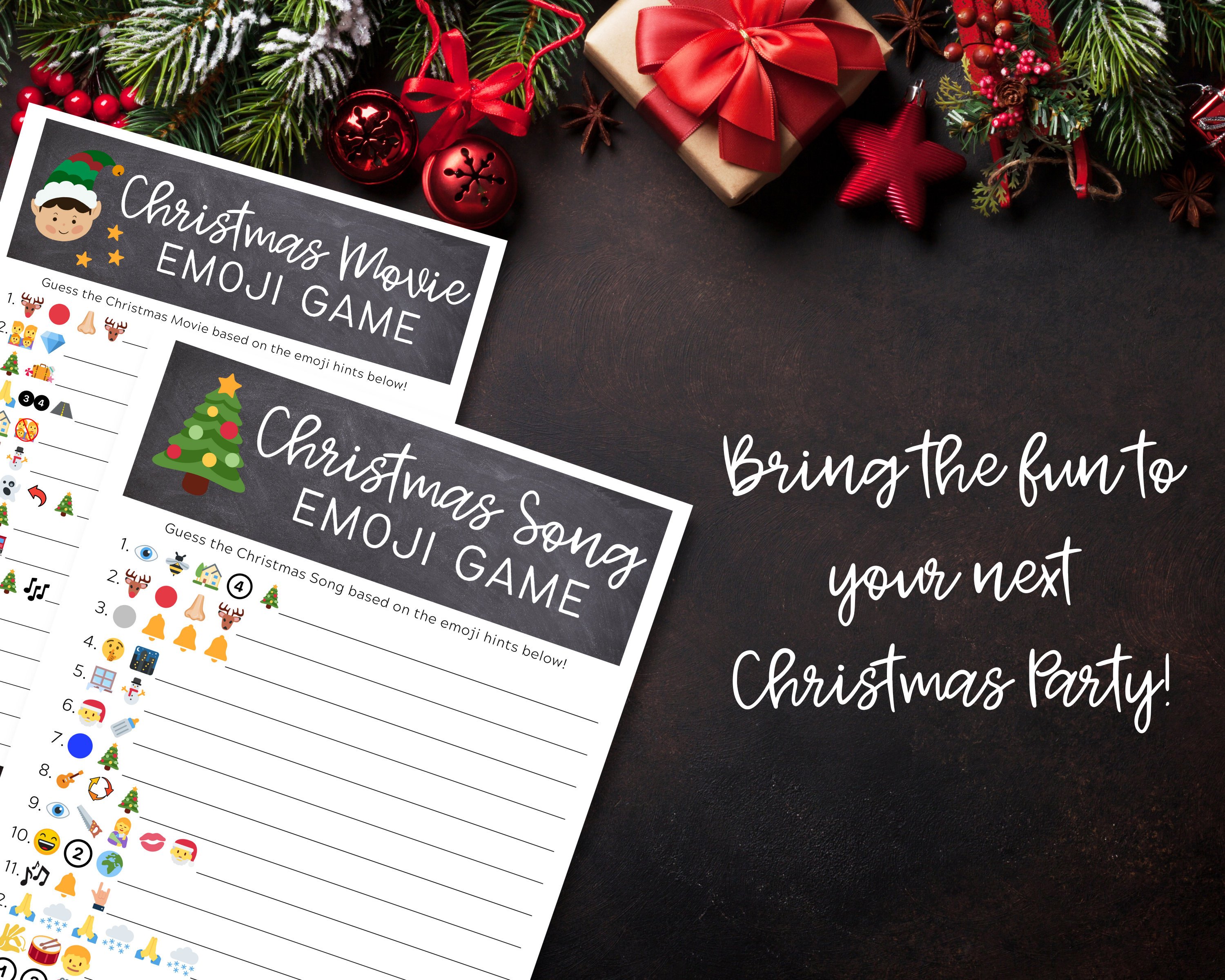Christmas Emoji Game Bundle Christmas Songs and Christmas - Etsy