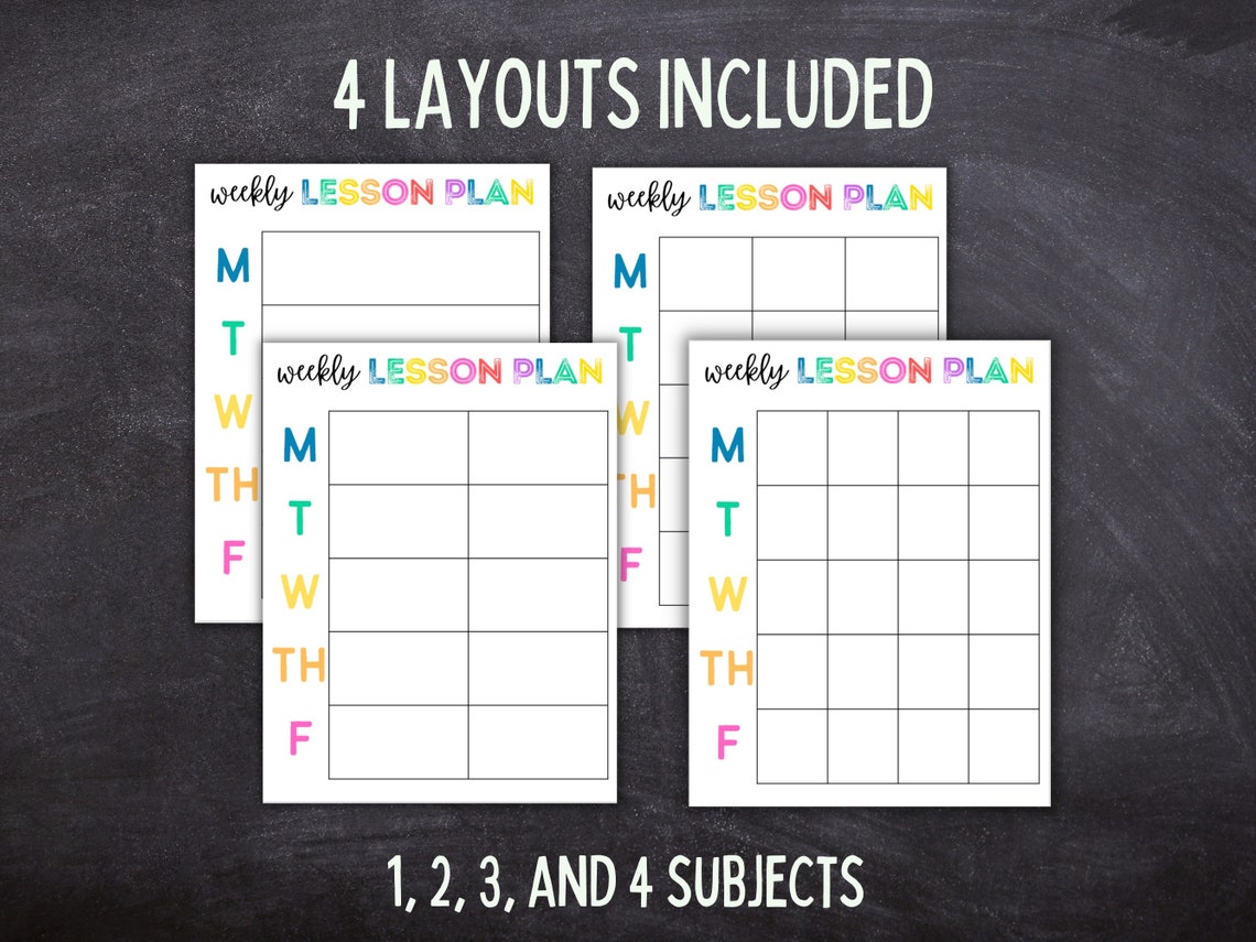 Printable Editable Weekly Lesson Plan | Simple School Schedule | Weekly ...