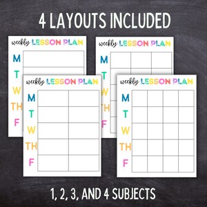 Printable Editable Weekly Lesson Plan | Simple School Schedule | Weekly ...
