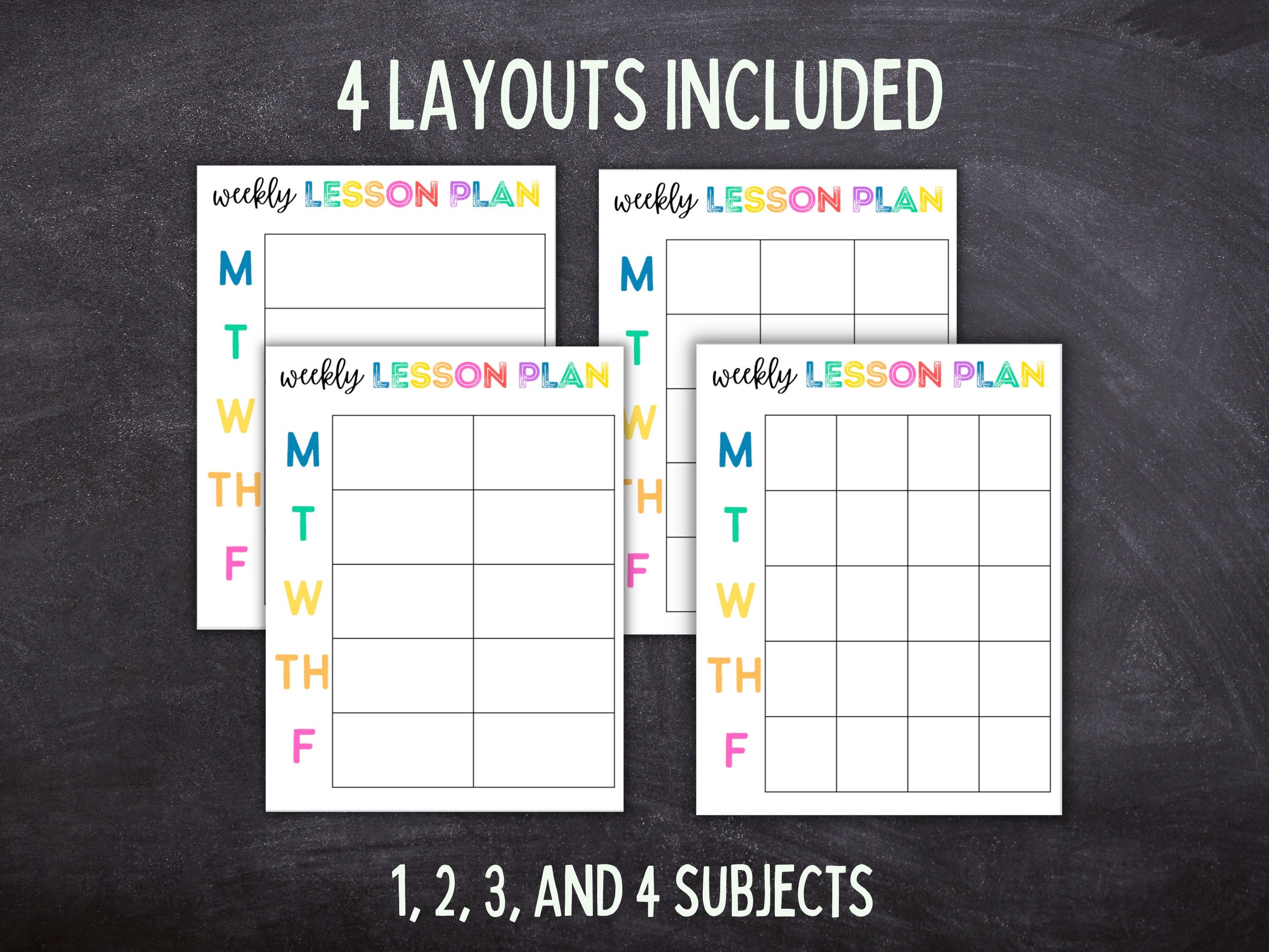 Printable Editable Weekly Lesson Plan | Simple School Schedule | Weekly ...