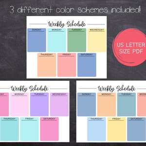 Printable Editable Weekly Schedule | Simple Kids School and Activity ...