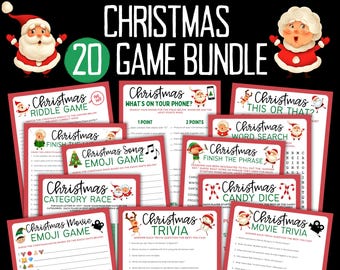 Printable Christmas Game Bundle | Christmas Party Games | Christmas ...