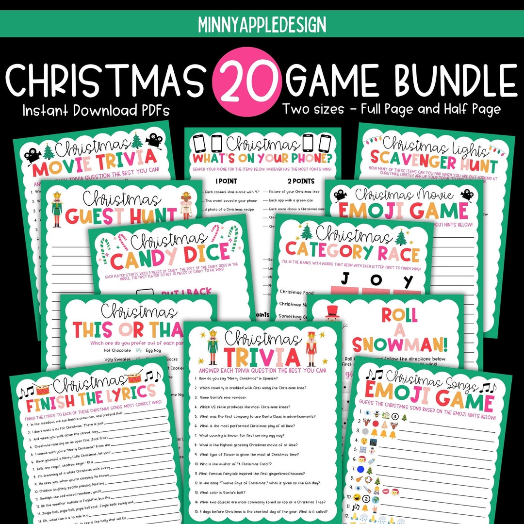 Printable Christmas Game Bundle | Christmas Party Games | Christmas ...
