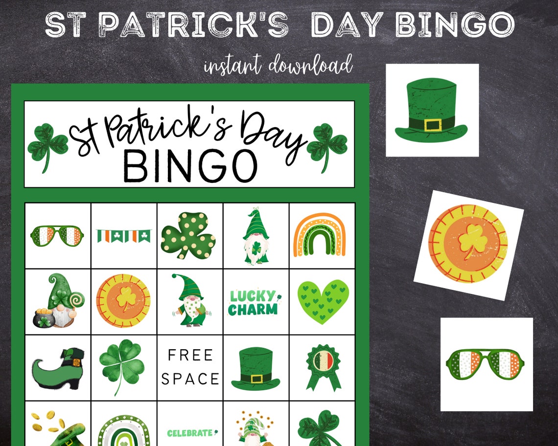 St Patrick's Day BINGO Game for Kids and Adults St | Etsy