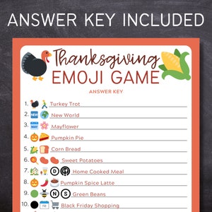 Thanksgiving Emoji Pictionary Thanksgiving Printable Game - Etsy