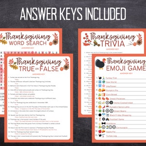 Thanksgiving Printable Games Thanksgiving Games Bundle - Etsy